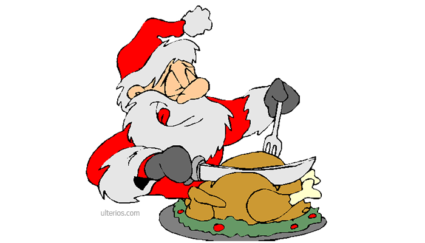 Santa Claus Carving Turkey